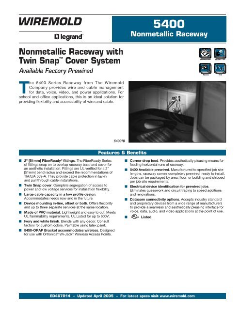 5400 Series Raceway Product Specifications - Accu-Tech