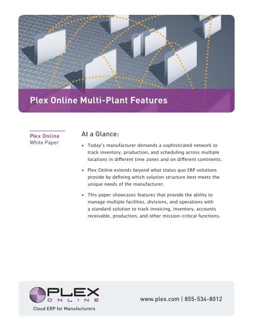 Plex Online Multi-Plant Features - Plex Systems