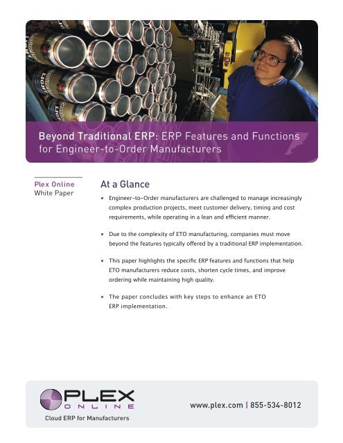 ERP Features and Functions for Engineer-to-Order ... - Plex Systems