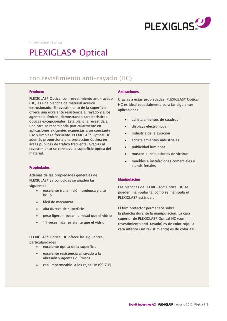 PLEXIGLAS Optical HC