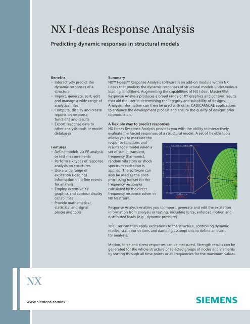 NX I-DEAS Response Analysis - Siemens PLM Software
