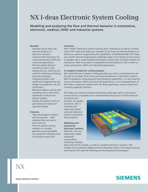 NX I-DEAS Electronic System Cooling - Siemens PLM Software