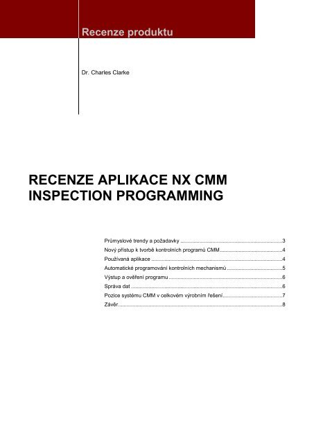 NX cmm Inspection programming - Siemens PLM Software