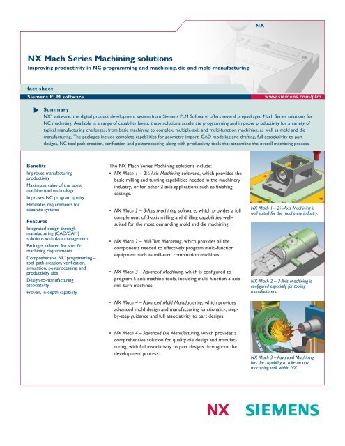 NX Mach Series Machining solutions