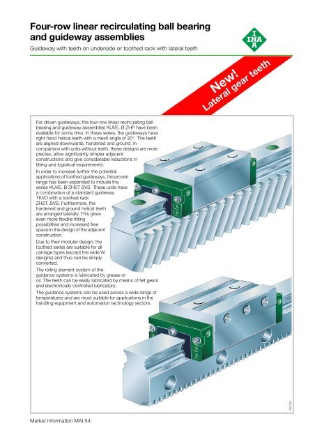 Four-row linear recirculating ball bearing and guideway ... - Hedan