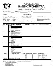 Band/Orchestra Sight Reading Assessment Form