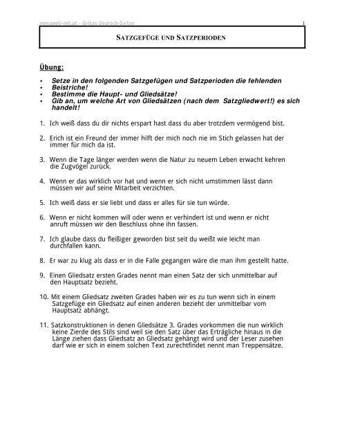 SATZGEFÜGE UND SATZPERIODEN