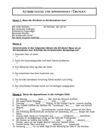 HAUPTSATZ / GLIEDSATZ /ÜBUNGEN