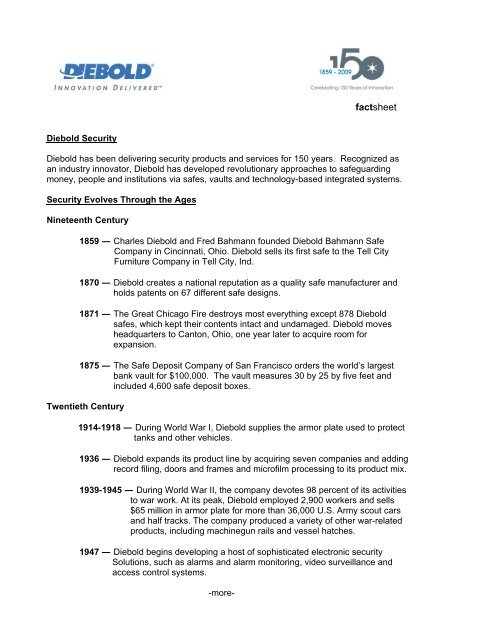 Diebold Security Monitoring