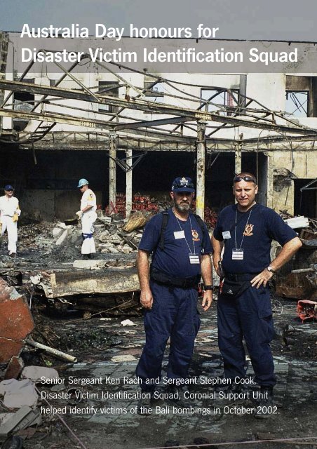 Australia Day honours for Disaster Victim Identification Squad
