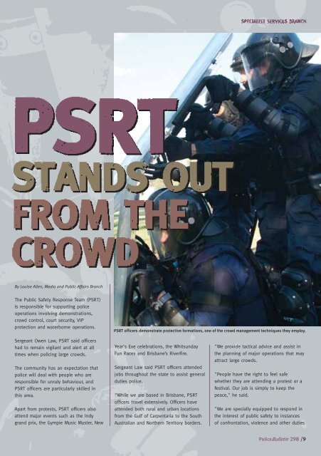 PSRT Stands Out from the Crowd - Queensland Police Service