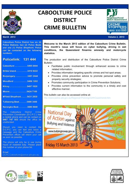 caboolture police district crime bulletin - Queensland Police Service ...