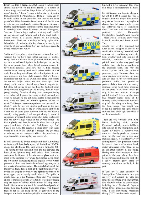 fire brigade models review - Police Car UK