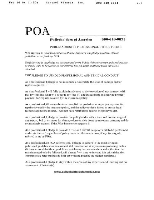 Indoor Air Services - Policyholders of America (POA)