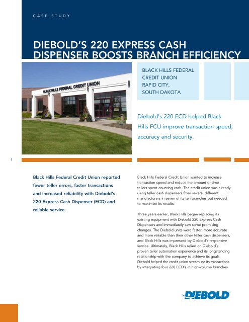 Diebold's 220 Express Cash Dispenser Boosts Branch Efficiency