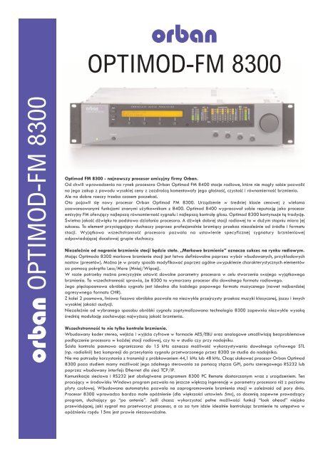 orban OPTIMOD-FM 8300 orban OPTIMOD-FM 8300 - Polsound