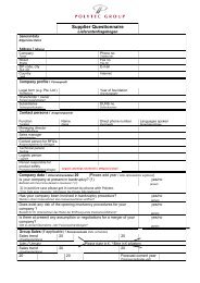 SUPPLIER EVALUATION QUESTIONNAIRE