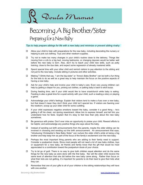 Becoming A Big Brother/Sister - Pomegranate Community Midwives