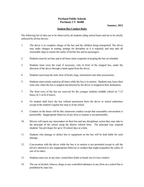 Student Bus Conduct Rules student-bus-conduct-rules