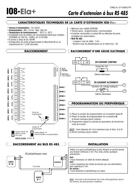 notice technique du module I08-ELA - LBA Thivel
