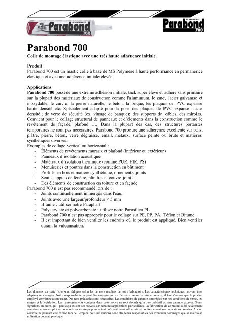 Parabond 700 - LBA Thivel