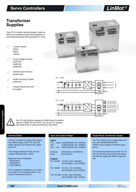 T01 Transformer - LinMot