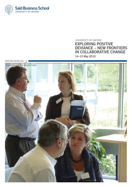 exploring positive deviance – new frontiers in collaborative change