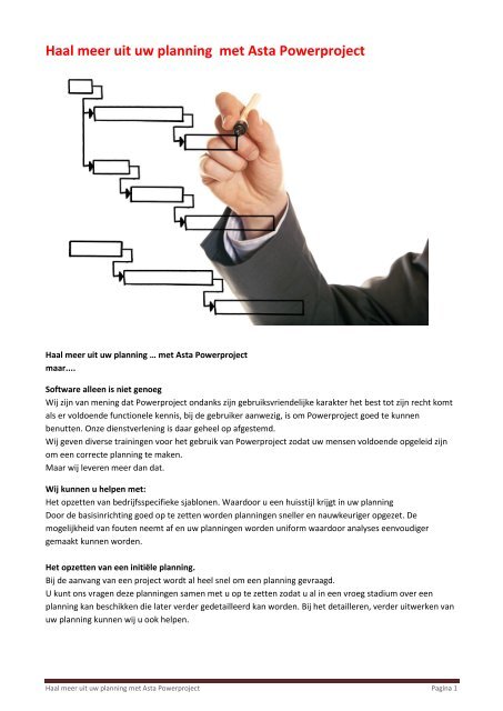 Haal meer uit uw planning met Asta Powerproject