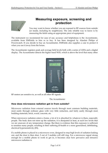 RF Protection 4 - Exposure, Screening and Protection - Powerwatch