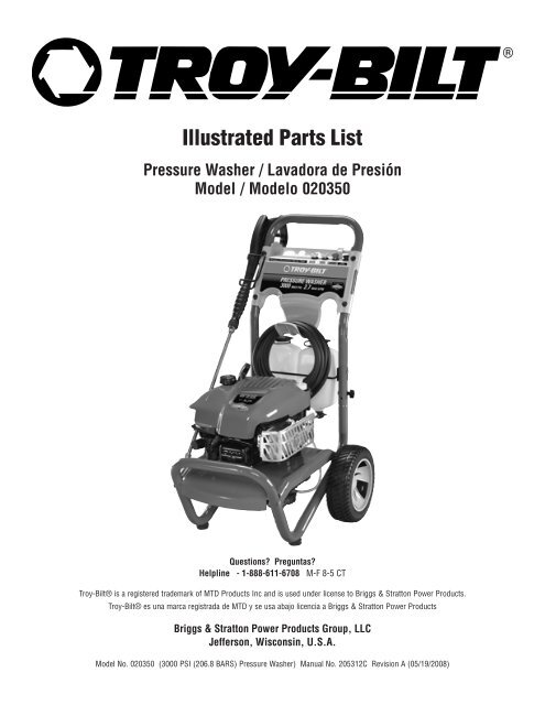 Illustrated Parts List - Ppe-pressure-washer-parts.com