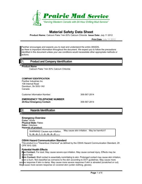 Calcium Chloride 45.45 Kg - Prairie Mud Service
