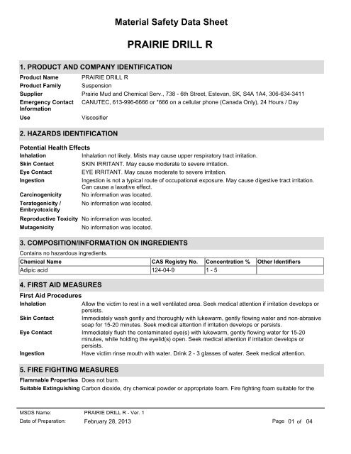 Prairie Drill R 20 L - Prairie Mud Service