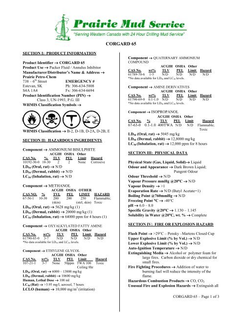 Corgard 65 LTR - Prairie Mud Service