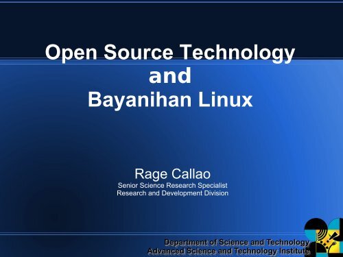 Open Source Technology and Bayanihan Linux - Preginet