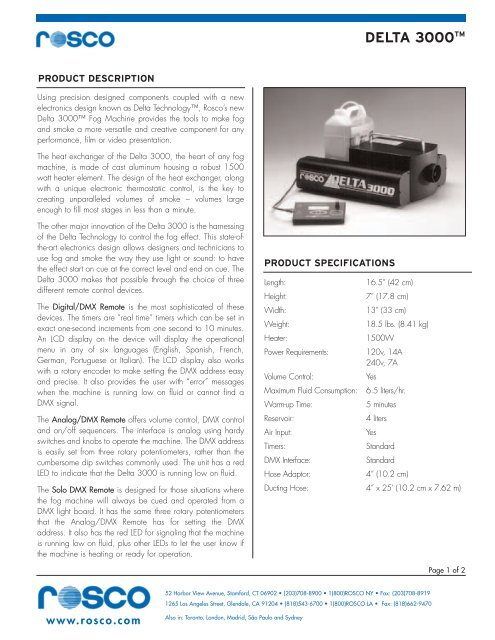 Delta 3000 Fog Machine