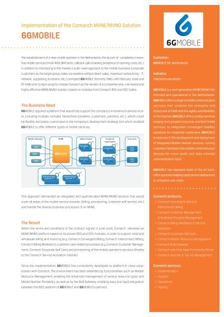 Case Study - 6GMobile - Comarch - Knowledge Center