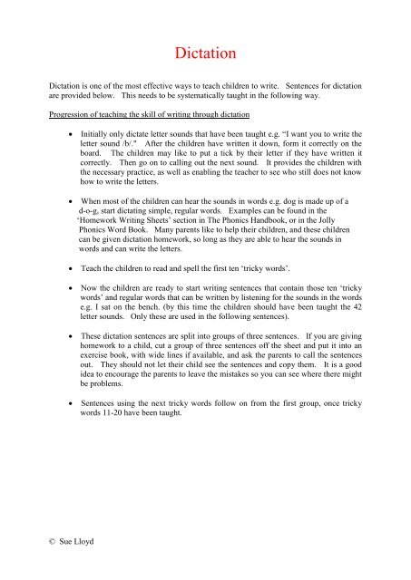 06- Dictation Sentences - Primarily Learning