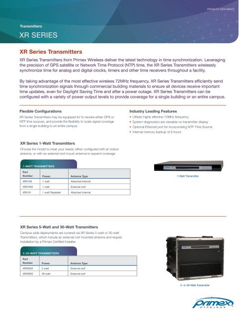XR SeRieS - Primex Wireless