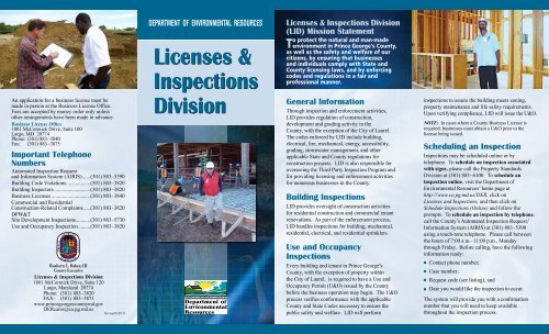 Licenses & Inspections Division - Prince George's County