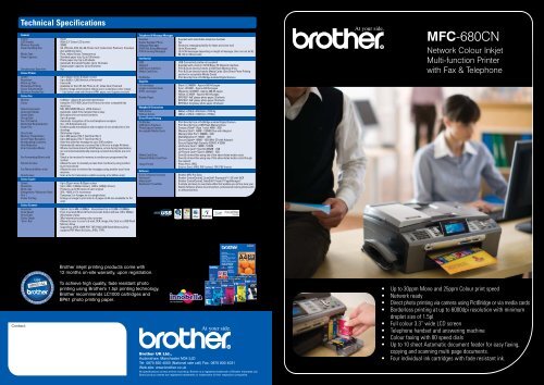 Brother MFC-680CN Multifunction Inkjet Printer Brochure - Printerbase