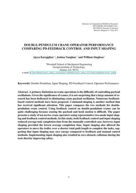double-pendulum crane operator performance comparing pd ...