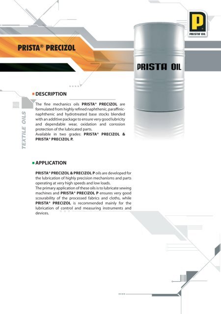 PRISTAÂ® PRECIZOL - Prista Oil