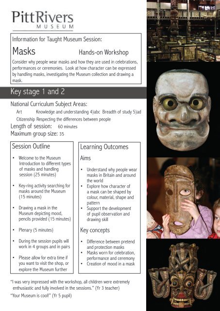 Masks teacher information sheet (pdf) - Pitt Rivers Museum