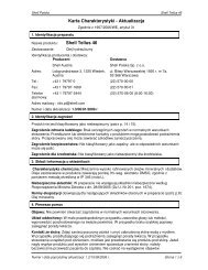 Karta Charakterystyki - Shell