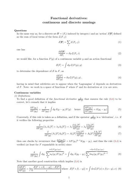 Pdf on functional derivatives.