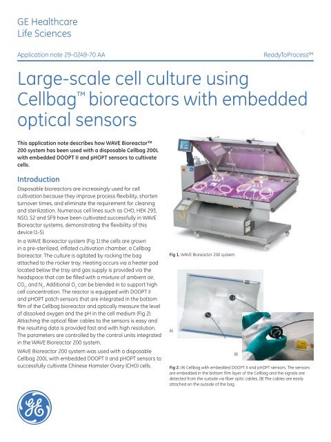 Large-scale cell culture using Cellbagâ ¢ bioreactors with embedded ...
