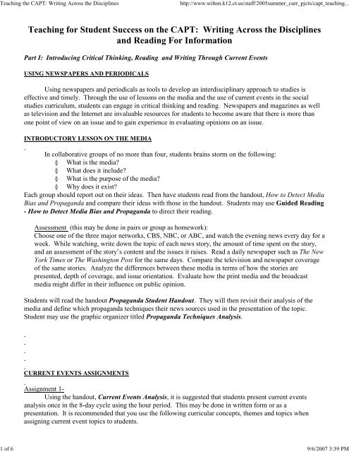 Teaching for Student Success on the CAPT: Writing ... - ProCon.org