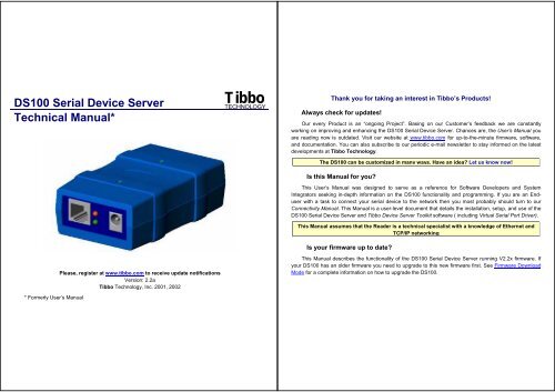 DS100 Serial Device Server Technical Manual*