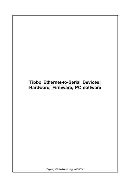 Tibbo Ethernet To Serial Devices