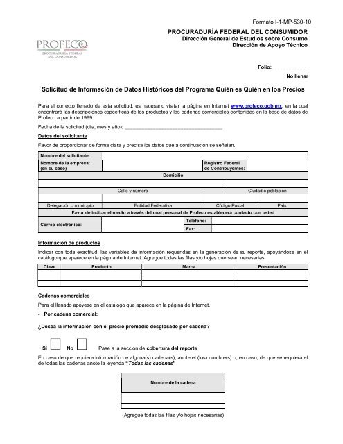 PROCURADURÍA FEDERAL DEL CONSUMIDOR ... - Profeco